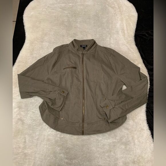 torrid | Jackets & Coats | Torrid Utility Green Zipup Womens Plus ...